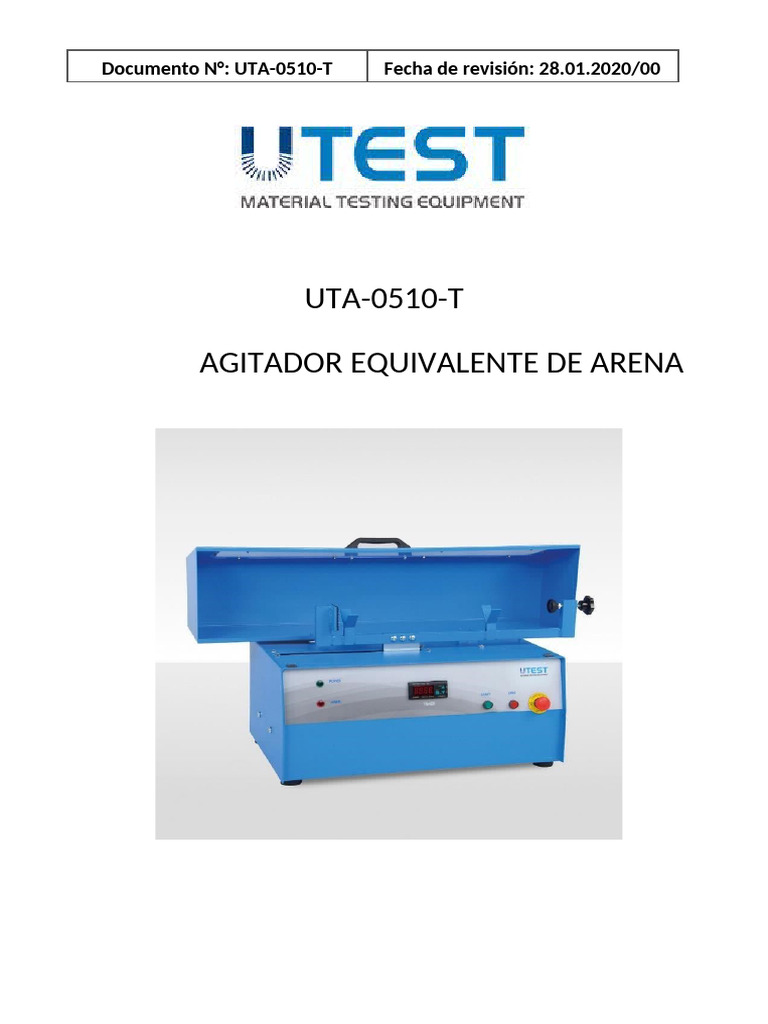 MANUAL UTEST UTA-510-T Español | PDF | Cambiar | Laboratorios
