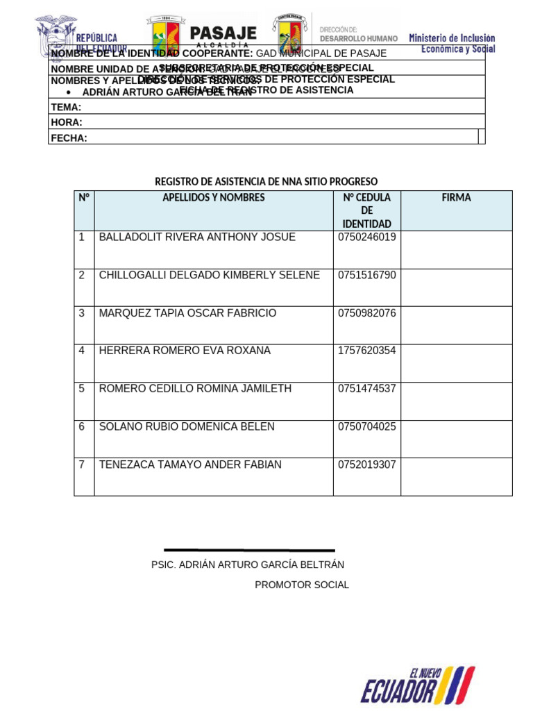 Registro de Talleres - Progreso | PDF
