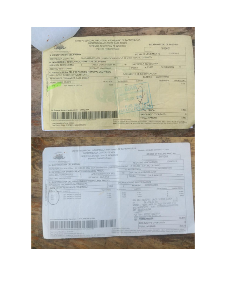 Predial Luz Cedula | PDF