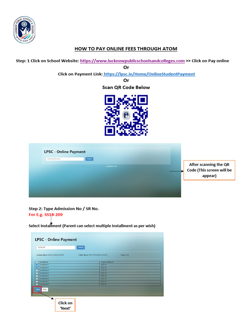 Manual - How To Pay LPSC Online Fee Through Website or QR Code. | PDF