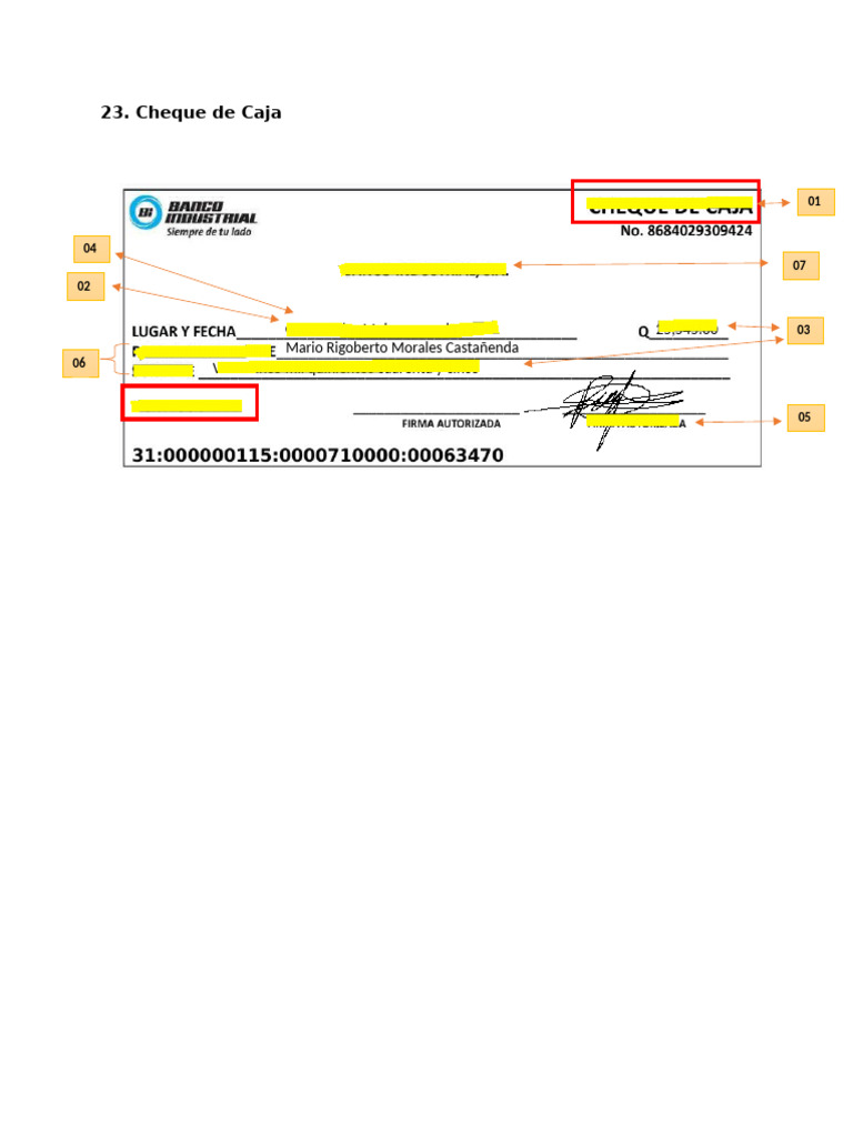 Cheque de Caja | PDF