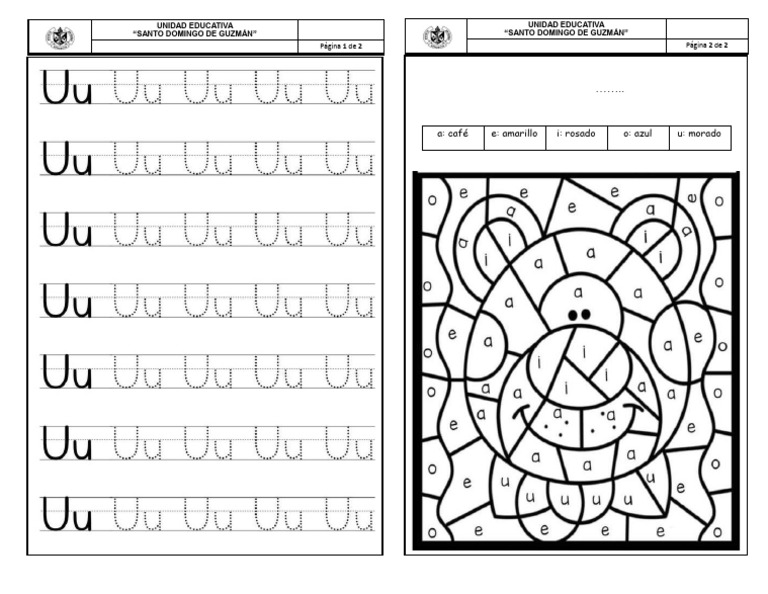 Las Vocales U - Actividades | PDF
