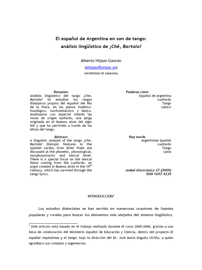 Dialnet ElEspanolDeArgentinaEnSonDeTango 3098962 | PDF | Musica Tango ...