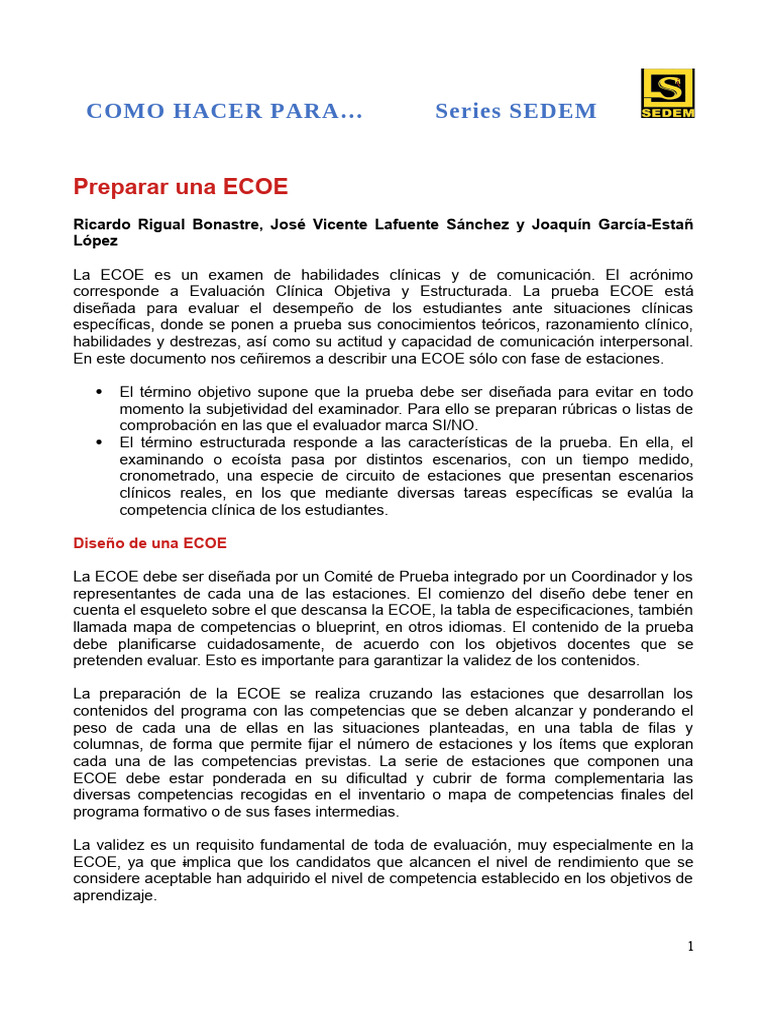 Guia Practica para La ECOE 3 1 | PDF | Evaluación | Diagnostico medico