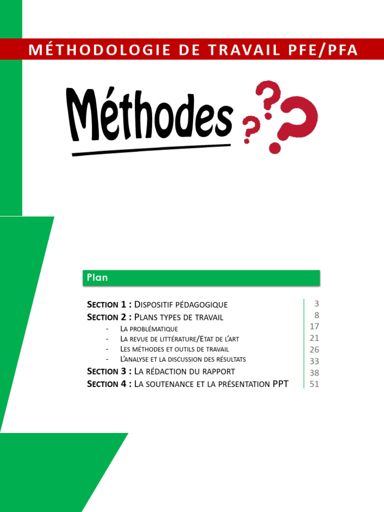 Méthodologie PFE et PFA 2020/2021 | PDF
