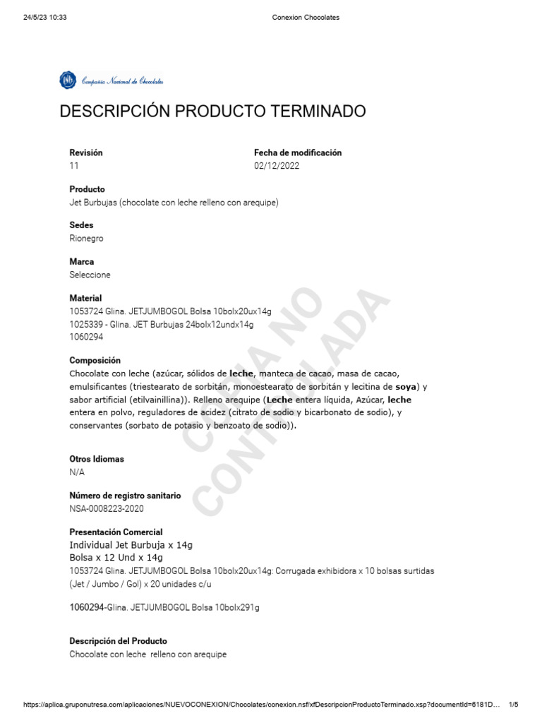 Chocolate Burbuja con Arequipe Jet | PDF | Chocolate | Leche