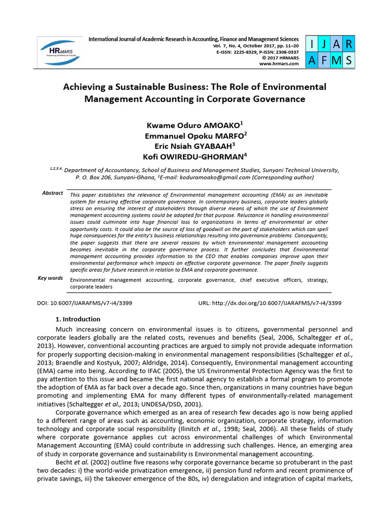 Article 02 Achieving A Sustainable Business | PDF | Corporate ...