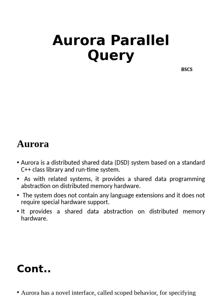 Aurora Parallel Query | PDF
