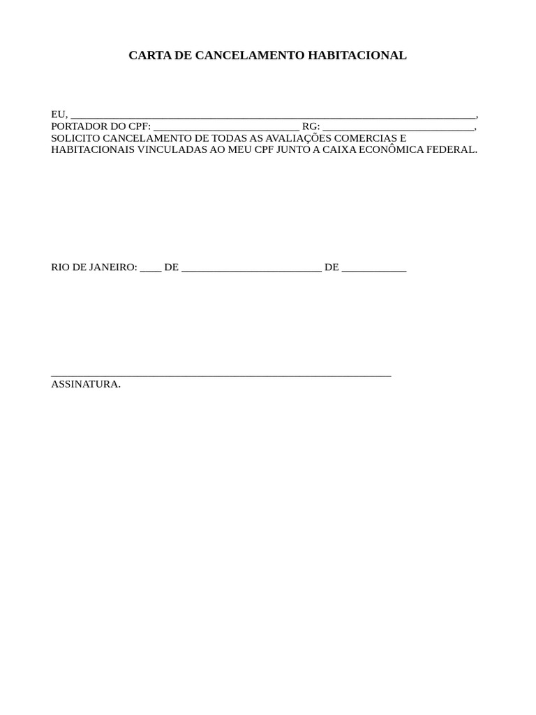 Carta de Cancelamento | PDF