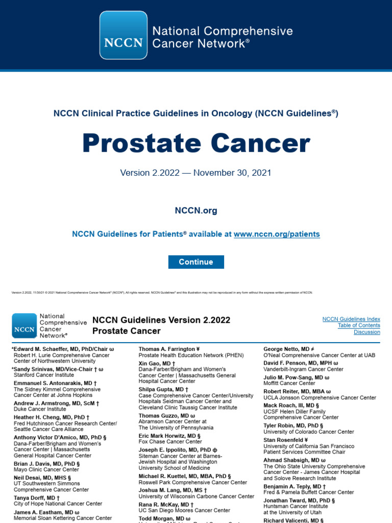 NCCN 2021 prostate | PDF | Prostate Cancer | Prostate Specific Antigen