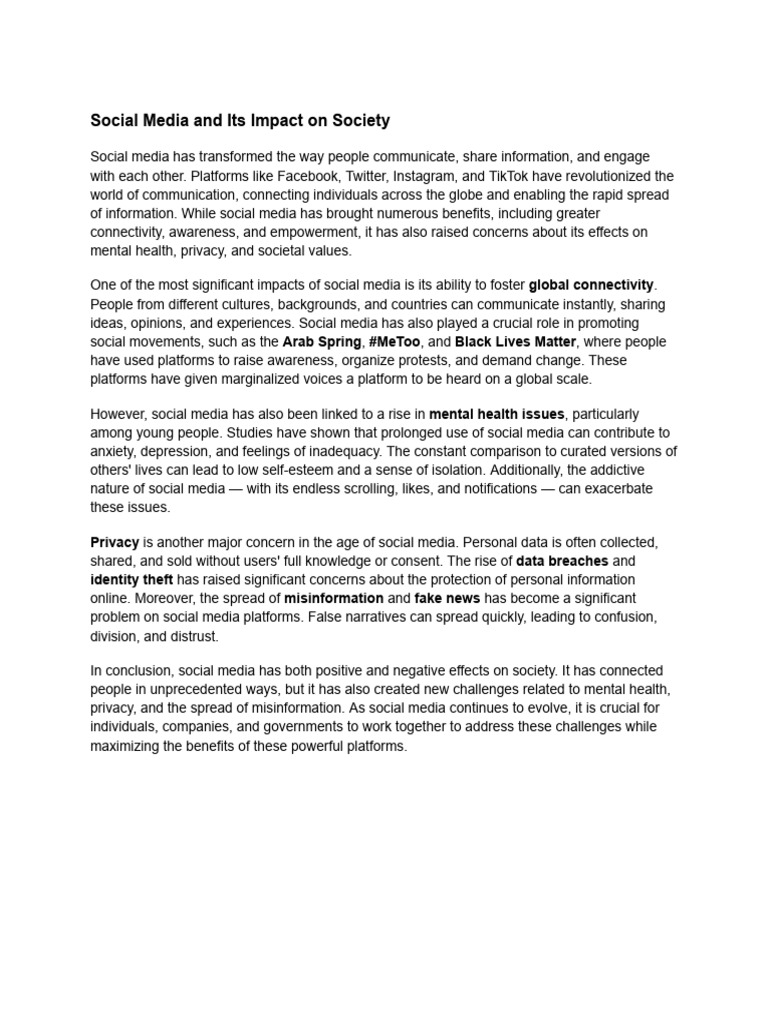 Social Media's Societal Impact Explained | PDF