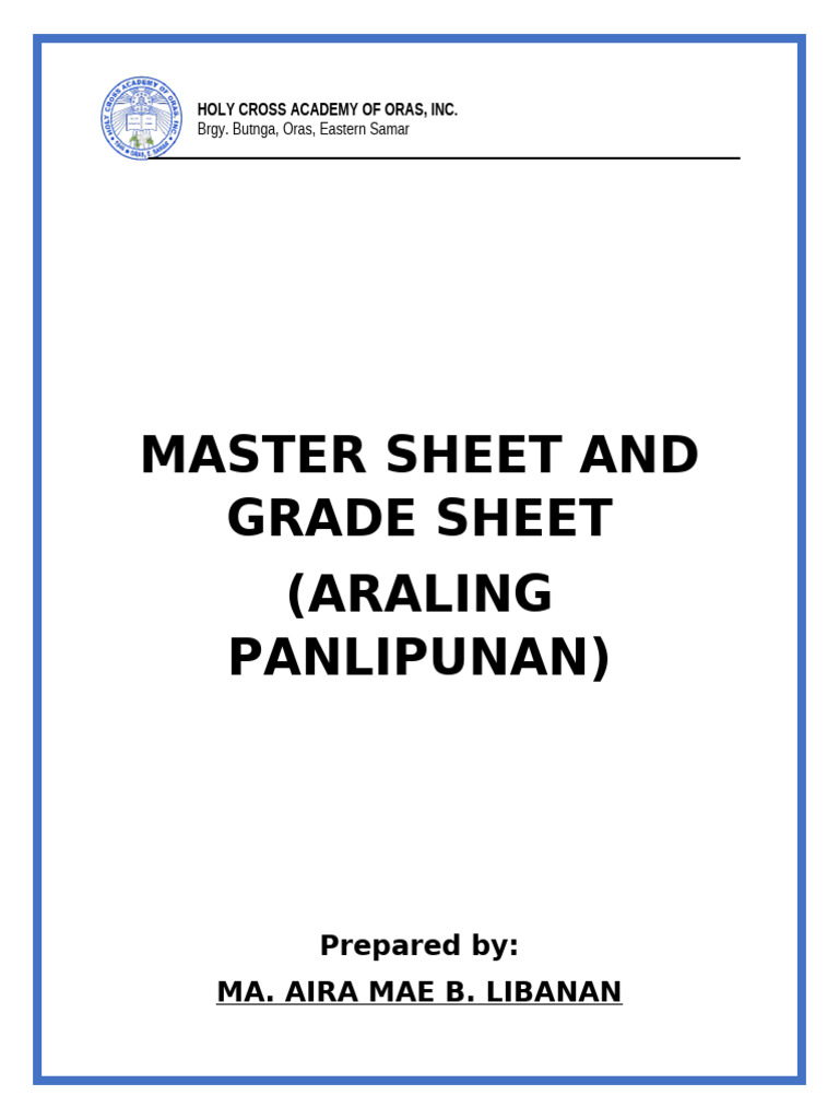 Master Sheet and Grade Sheet | PDF
