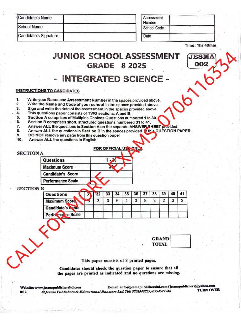 Jesma 002 Inter Grade 8 | PDF