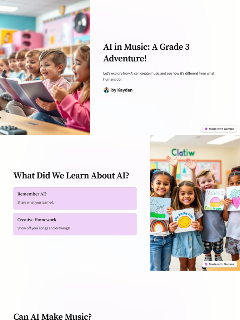 AI Music Exploration for Kids | PDF