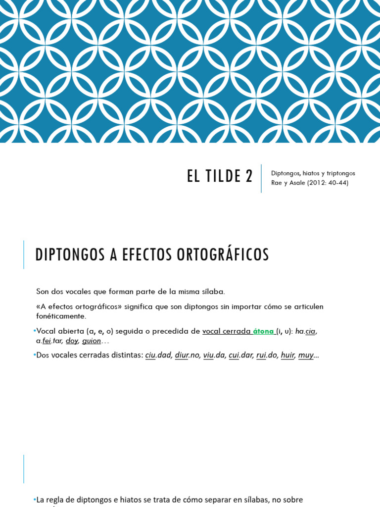 Diptongos, hiatos y triptongos en español | PDF | Voz humana | Fonética