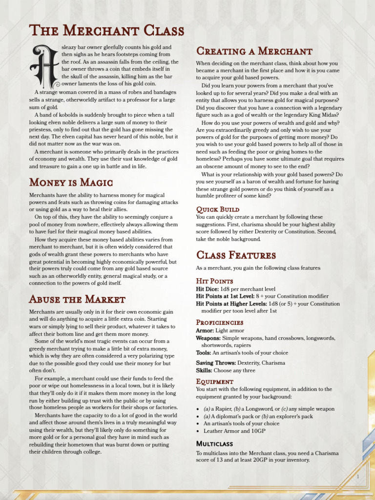 Merchant Class Overview and Features | PDF