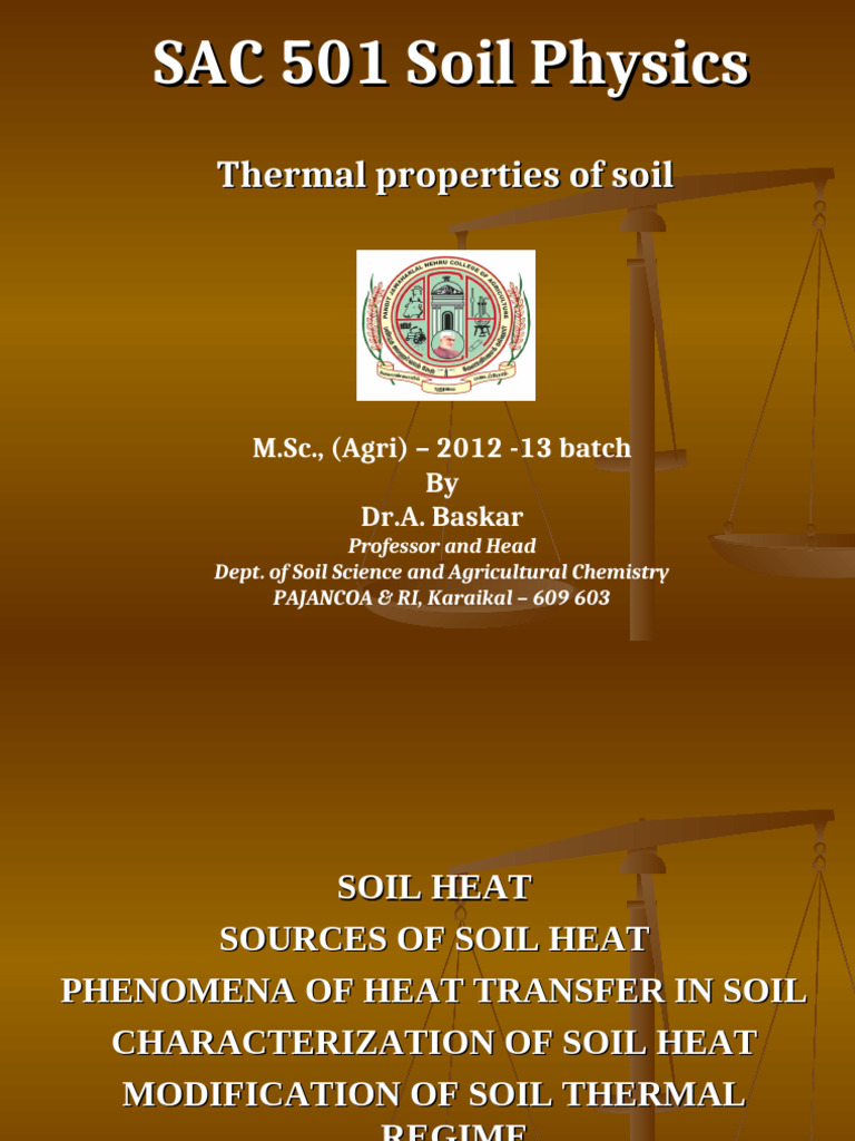Soil Thermal Properties and Heat Capacity | PDF | Heat | Heat Transfer