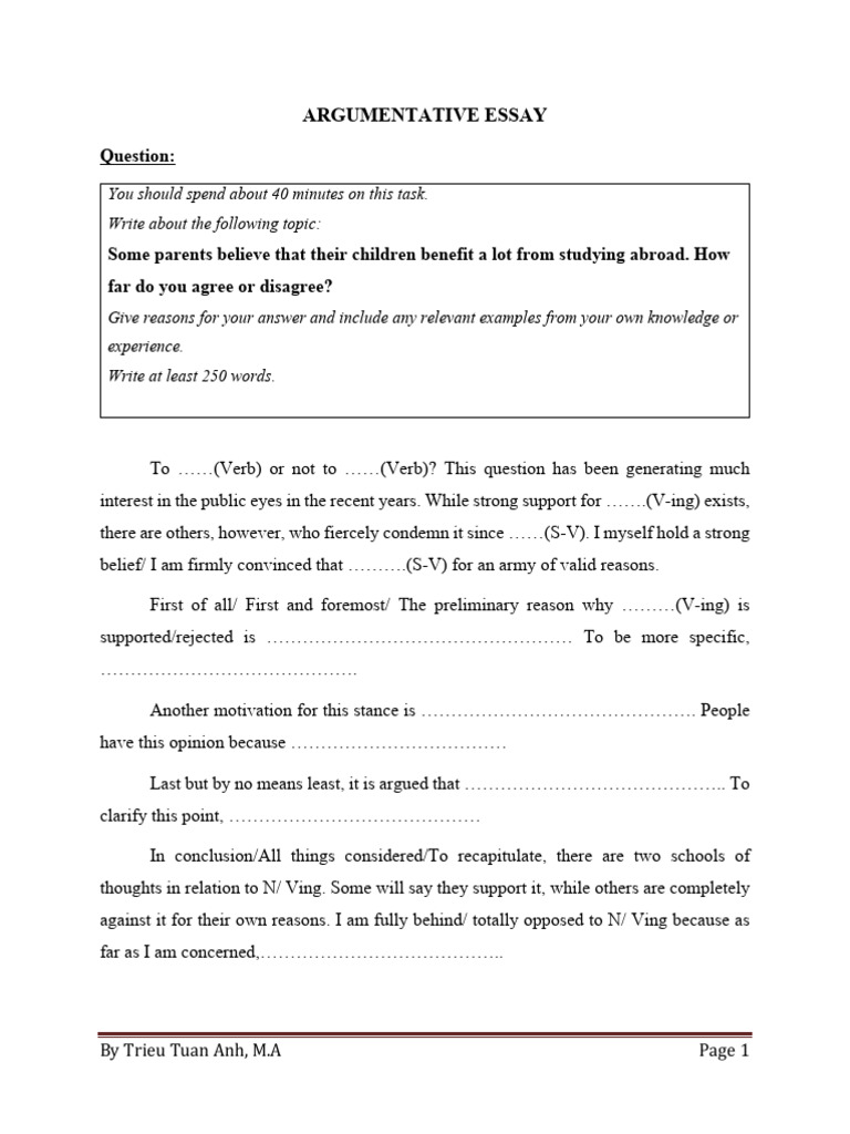 Argumentative essay | PDF