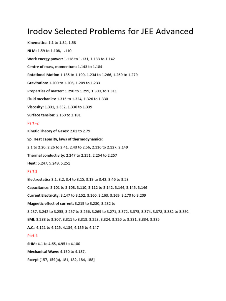 Irodov Selected Questions | PDF