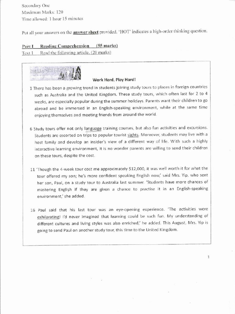 Dokumen Tips f1 English Exam Paper | PDF