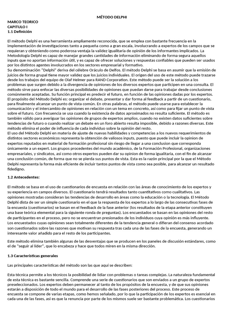 Metodo Delphi | PDF | Cuestionario | Metodología de encuesta