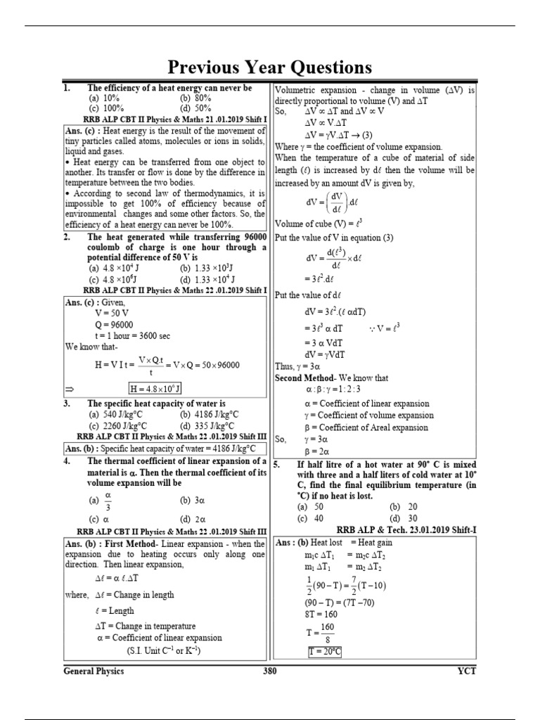 IV 5 Heat and Temperature PYQ | PDF | Thermal Expansion | Heat
