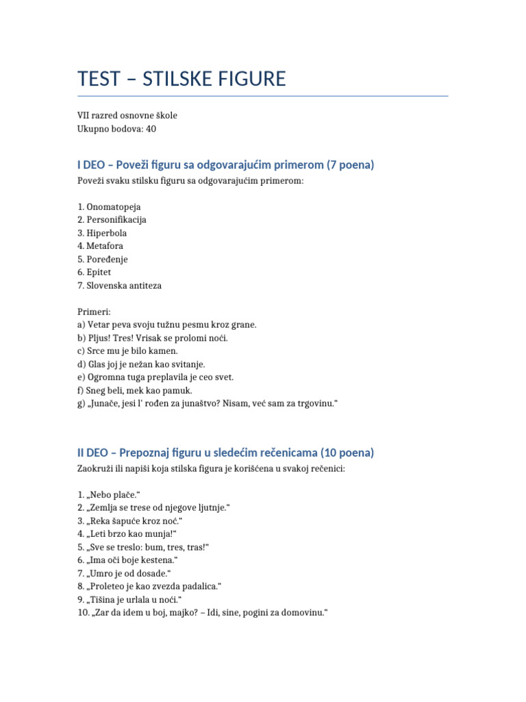 Test Stilske Figure VII | PDF