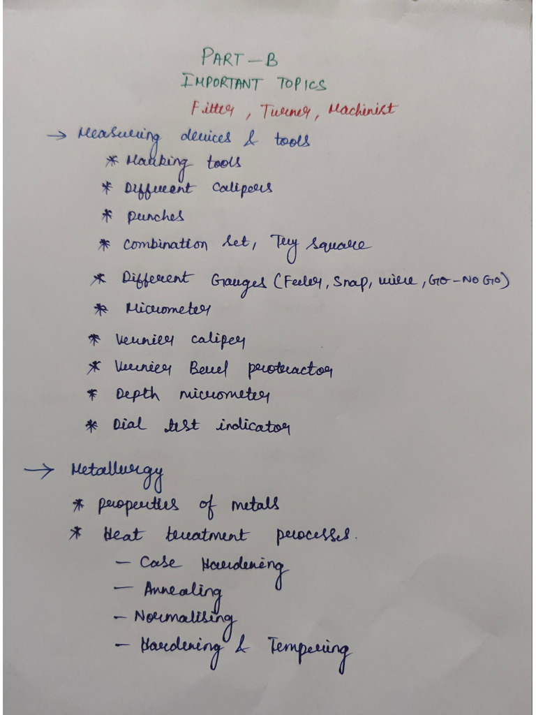 Fitter Turner Machinist part b | PDF