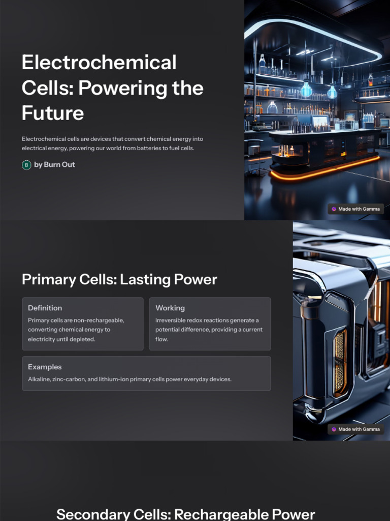 Electrochemical Cells Powering The Future | PDF | Rechargeable Battery ...