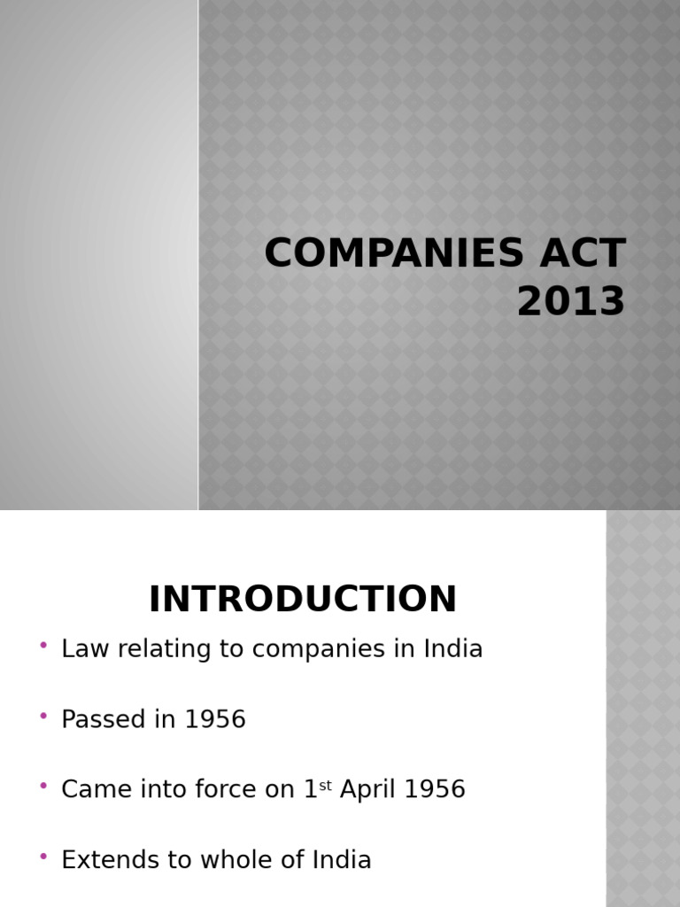 Overview of Companies Act 2013 | PDF | Preferred Stock | Dividend