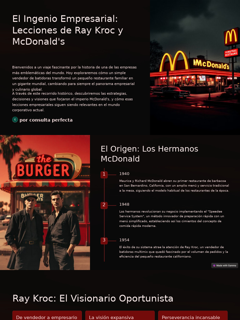 El Ingenio Empresarial Lecciones de Ray Kroc y McDonalds | PDF | Mc ...