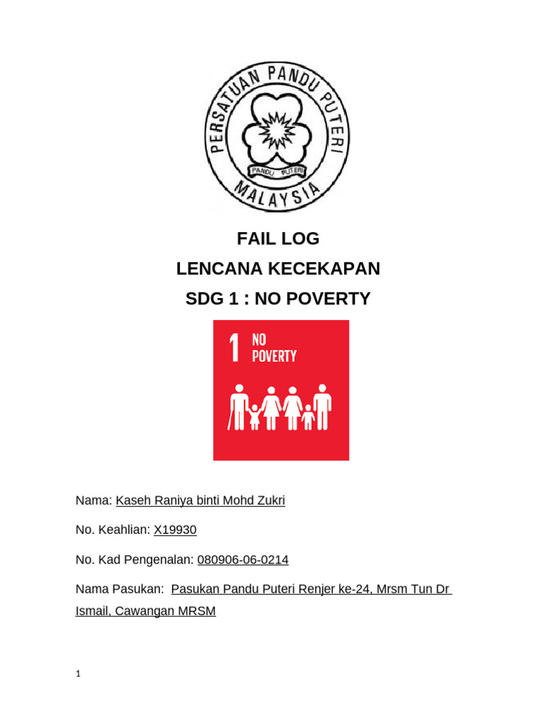 SDG 1: No Poverty Badge Requirements | PDF | Meal | Lunch