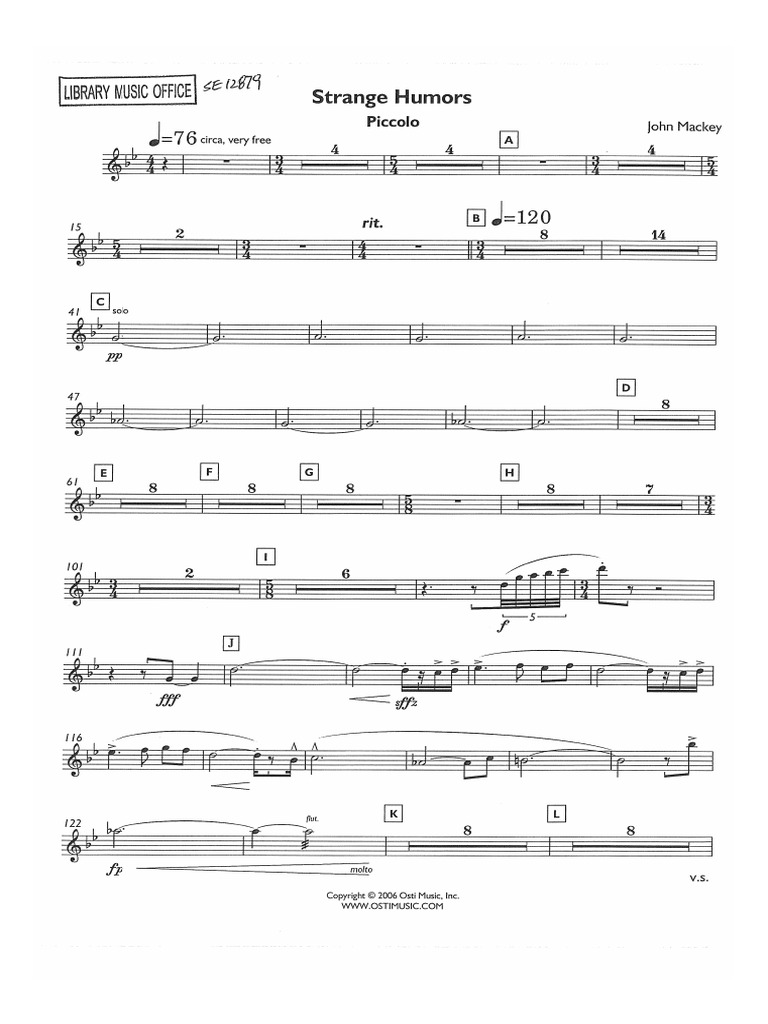 Mackey - Strange Humors Parts | PDF