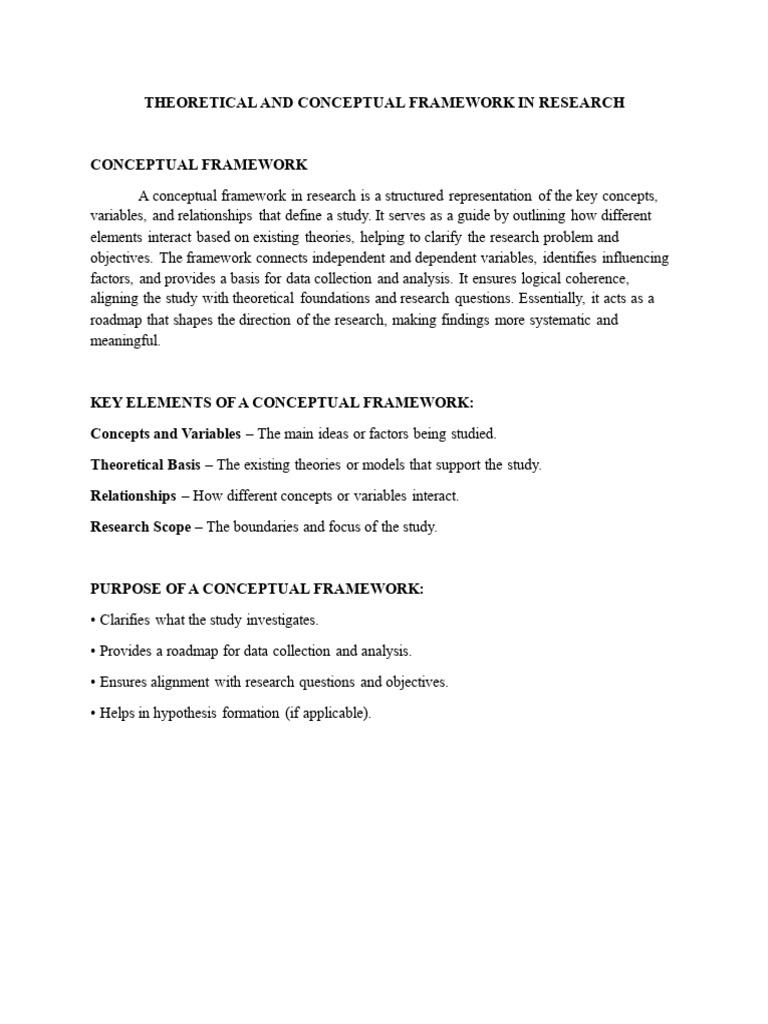 Theoretical and Conceptual Framework in Research | PDF | Conceptual ...