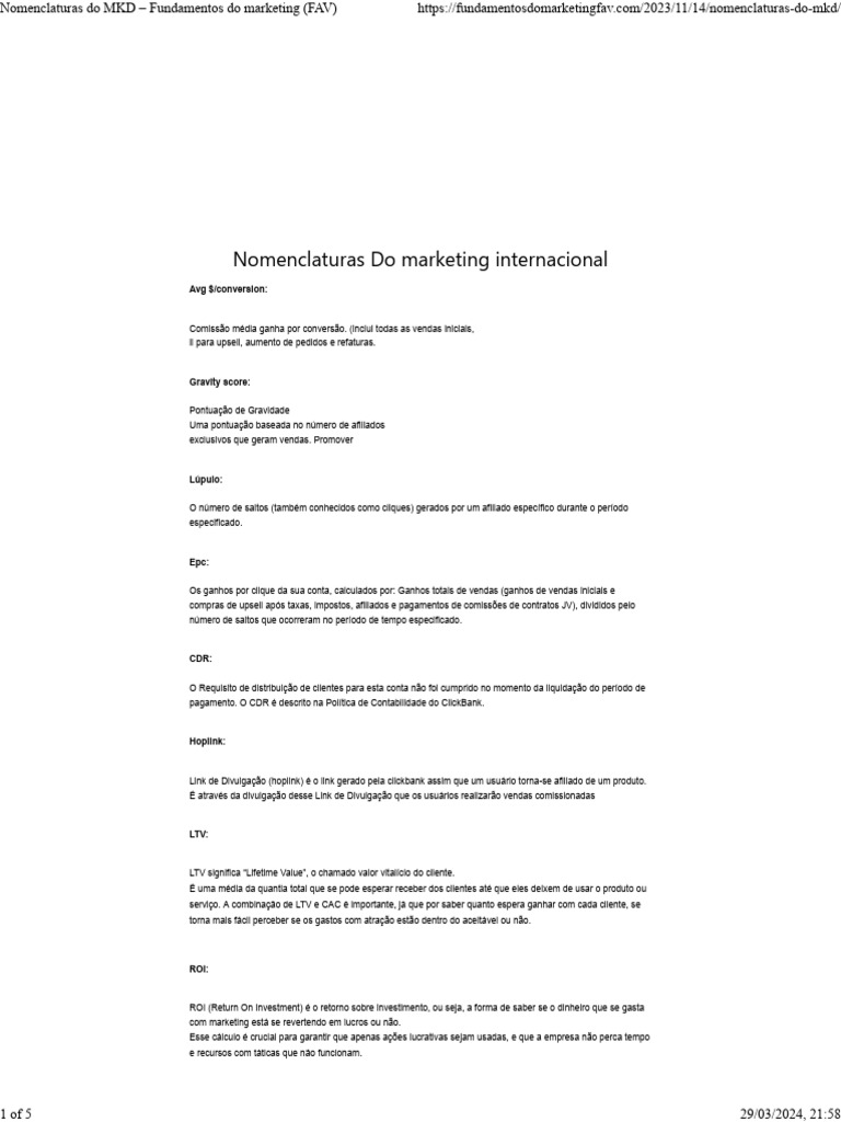 Nomenclaturas Do MKD - Fundamentos Do Marketing (FAV) | PDF | Marketing | Marca