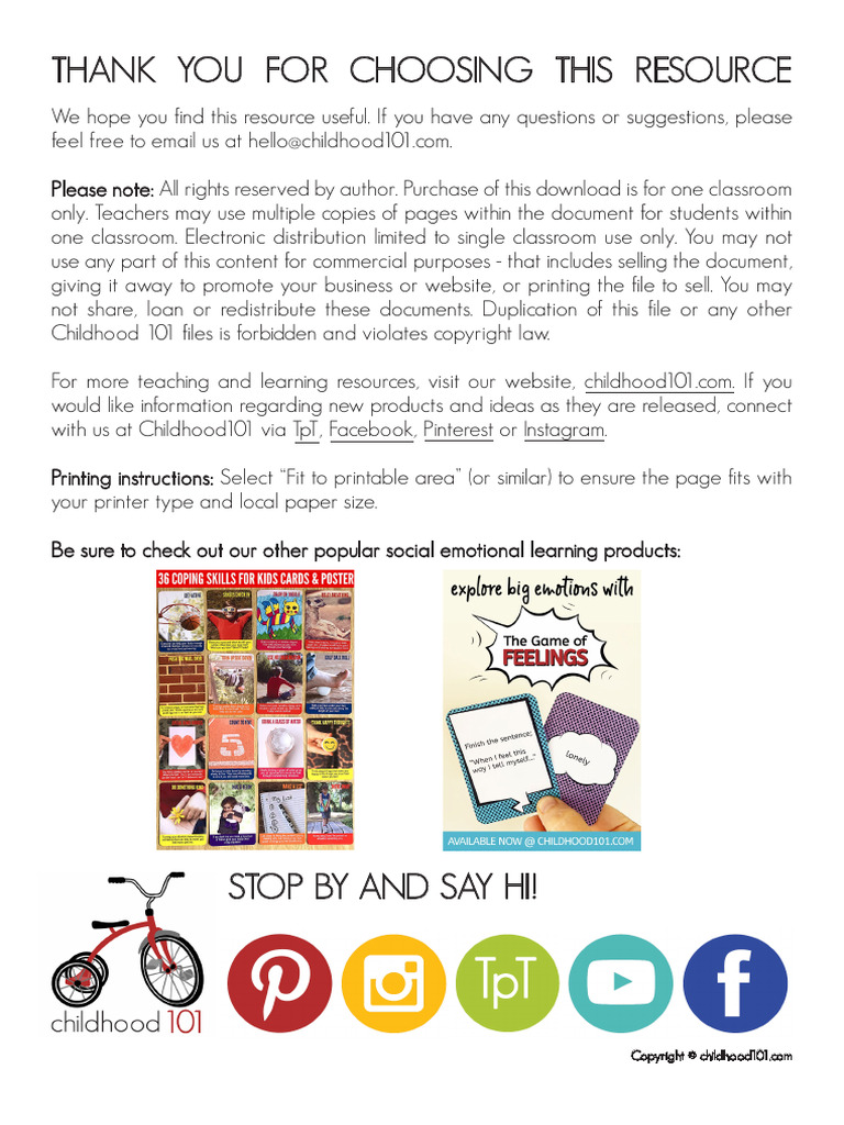 Being Me Social Emotional Creative Pages Final | PDF | Body Language