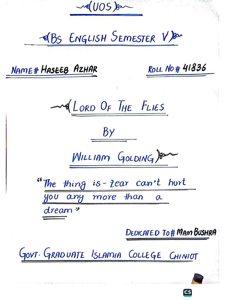 LORD of the FLIES Short Questions by Haseeb Azhar | PDF