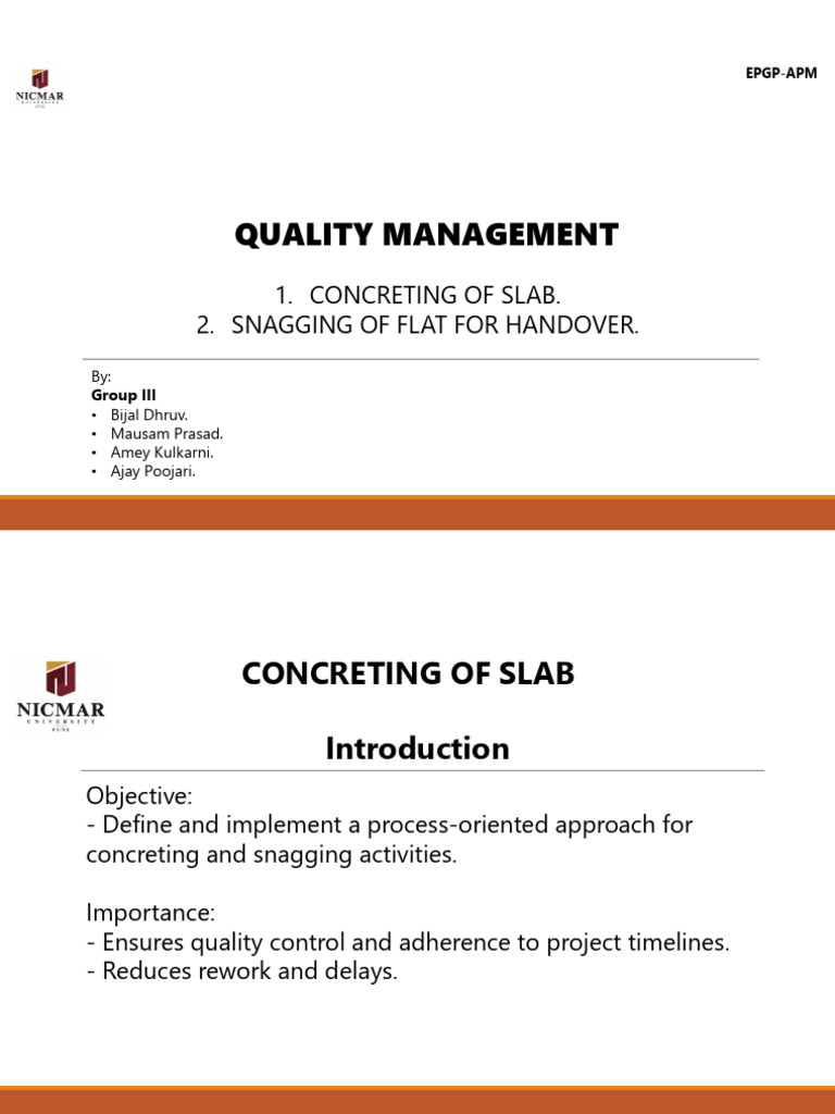 APM Quality Management for Concreting | PDF | Quality Assurance | Concrete