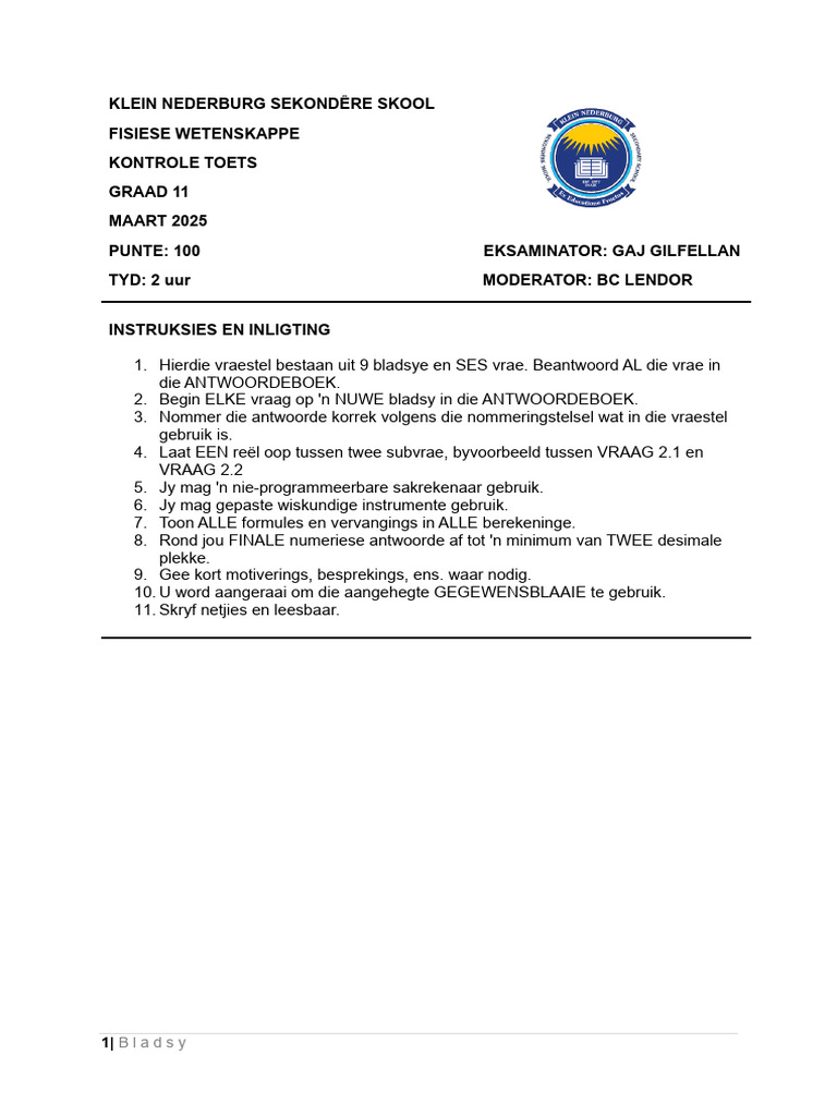Grade 11 March 2025 CT AFR | PDF