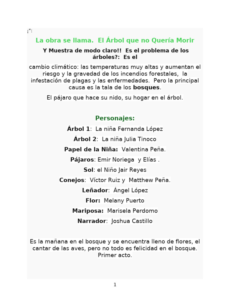 Drama El Arbol | PDF