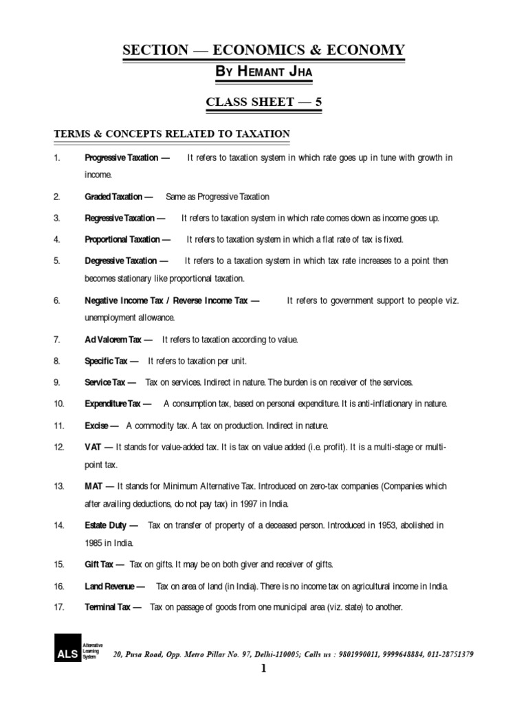 Taxation Terms and GST Overview | PDF | Taxes | Excise