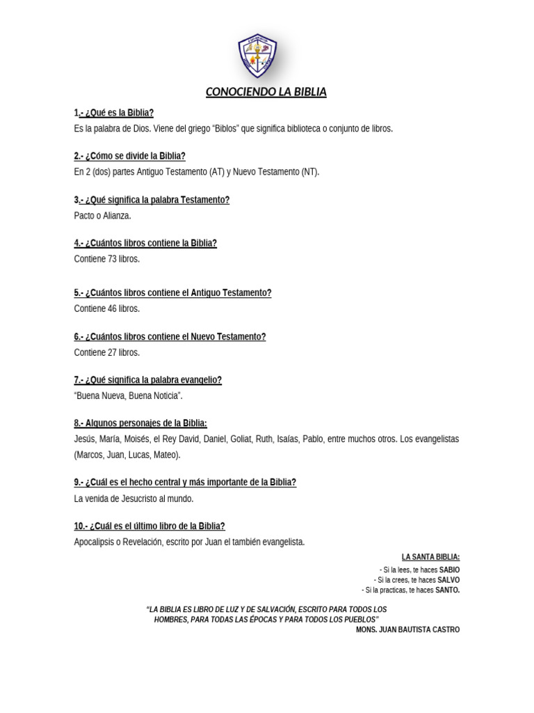 Conociendo La Biblia (1) | PDF