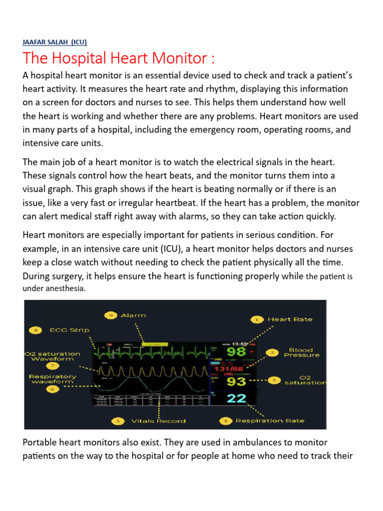 The Hospital Heart Monitor | PDF | Monitoring (Medicine ...
