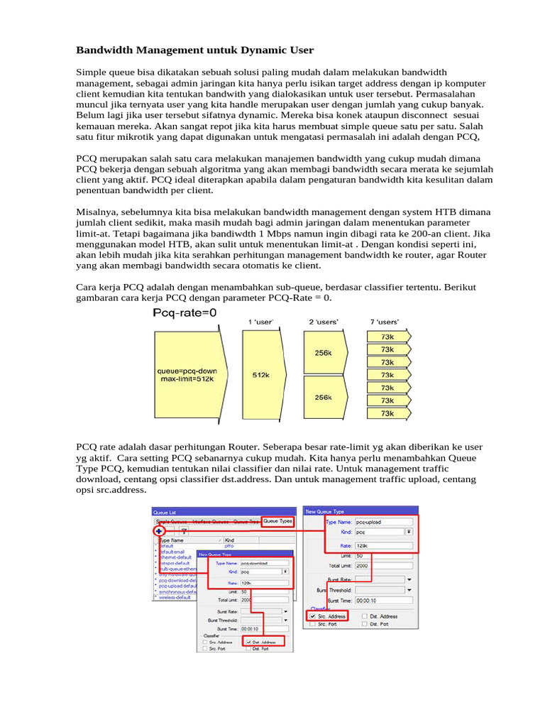 Manajemen Bandwidth Dinamis dengan Mikrotik | PDF