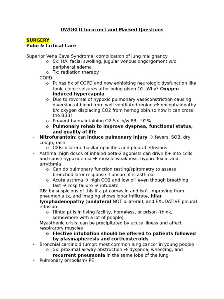 UWORLD Incorrect and Marked Questions 3 | PDF | Heart Failure | Heart