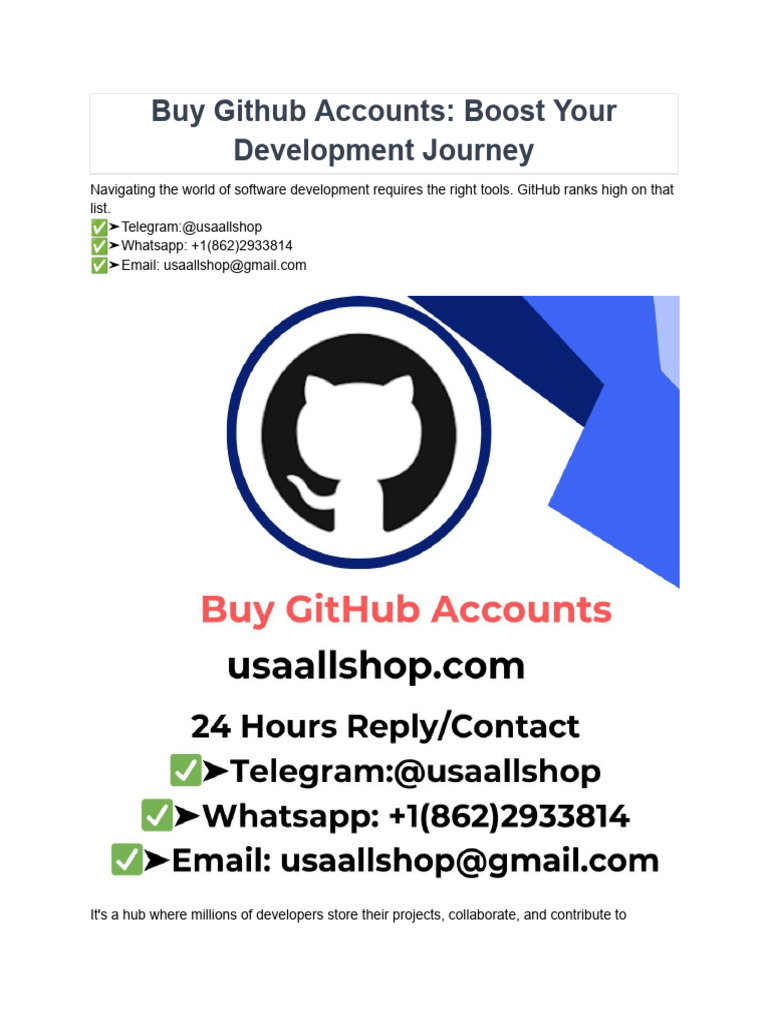 Buy Github Accounts - Boost Your Development Journey | PDF | Reputation | Business Ethics