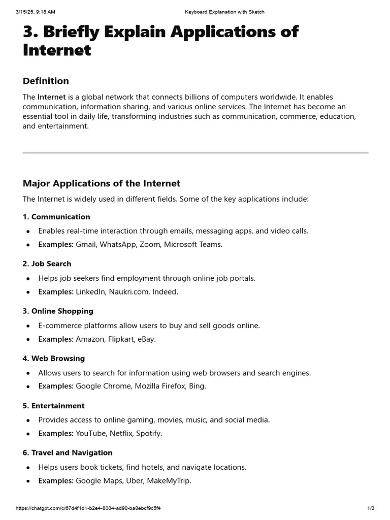 Major Applications of the Internet | PDF | Internet | Online And Offline