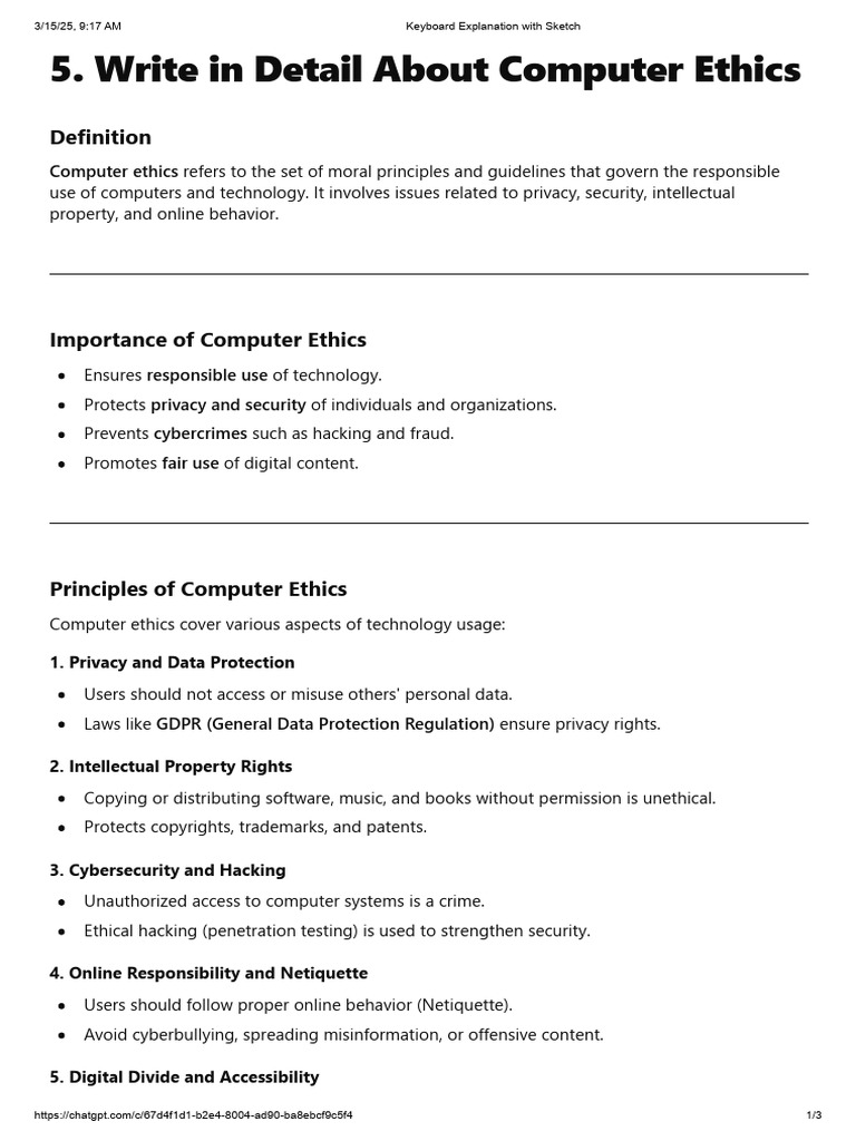 Unit V - 5. Write in Detail Computer Ethics | PDF | Computer Security ...