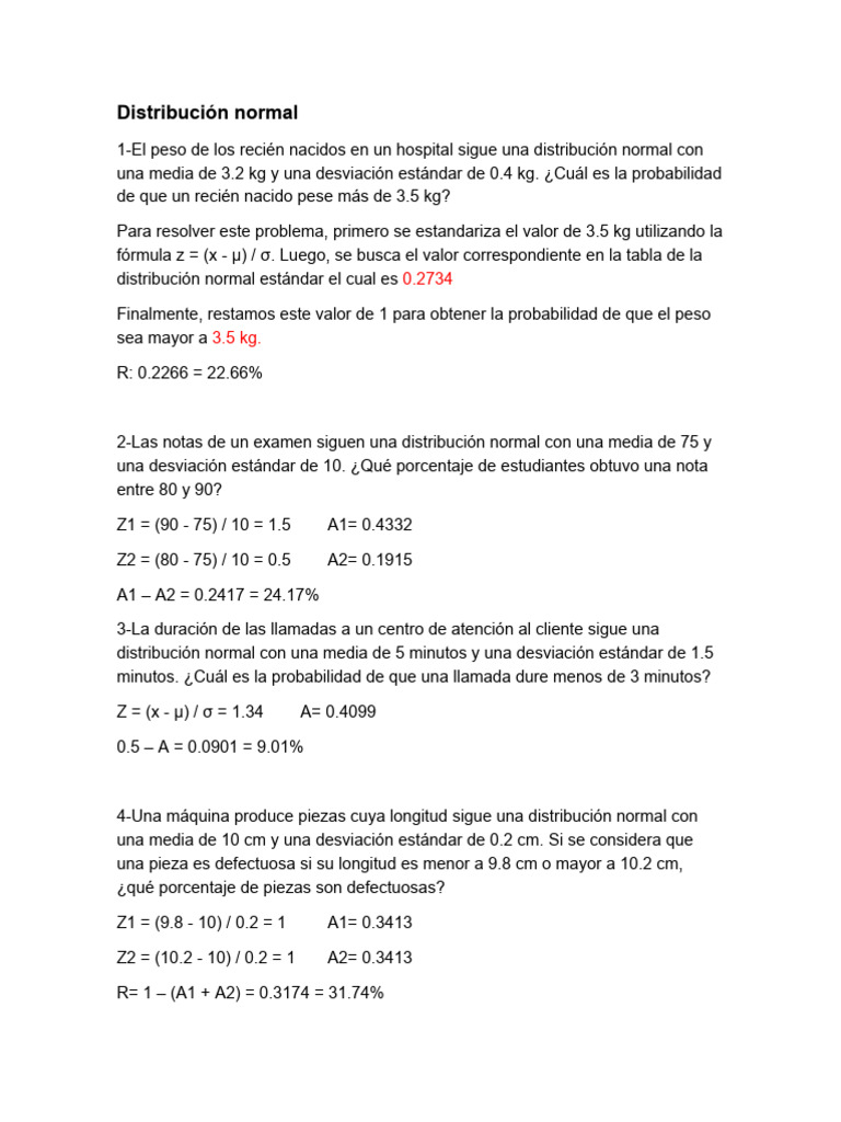 Distribuciones de Probabilidad Continua y Resumen | PDF | Distribución ...
