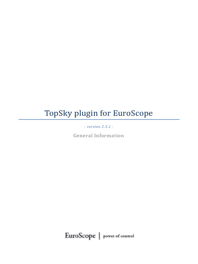 TopSky plugin for EuroScope - General | PDF | Menu (Computing) | Computer File